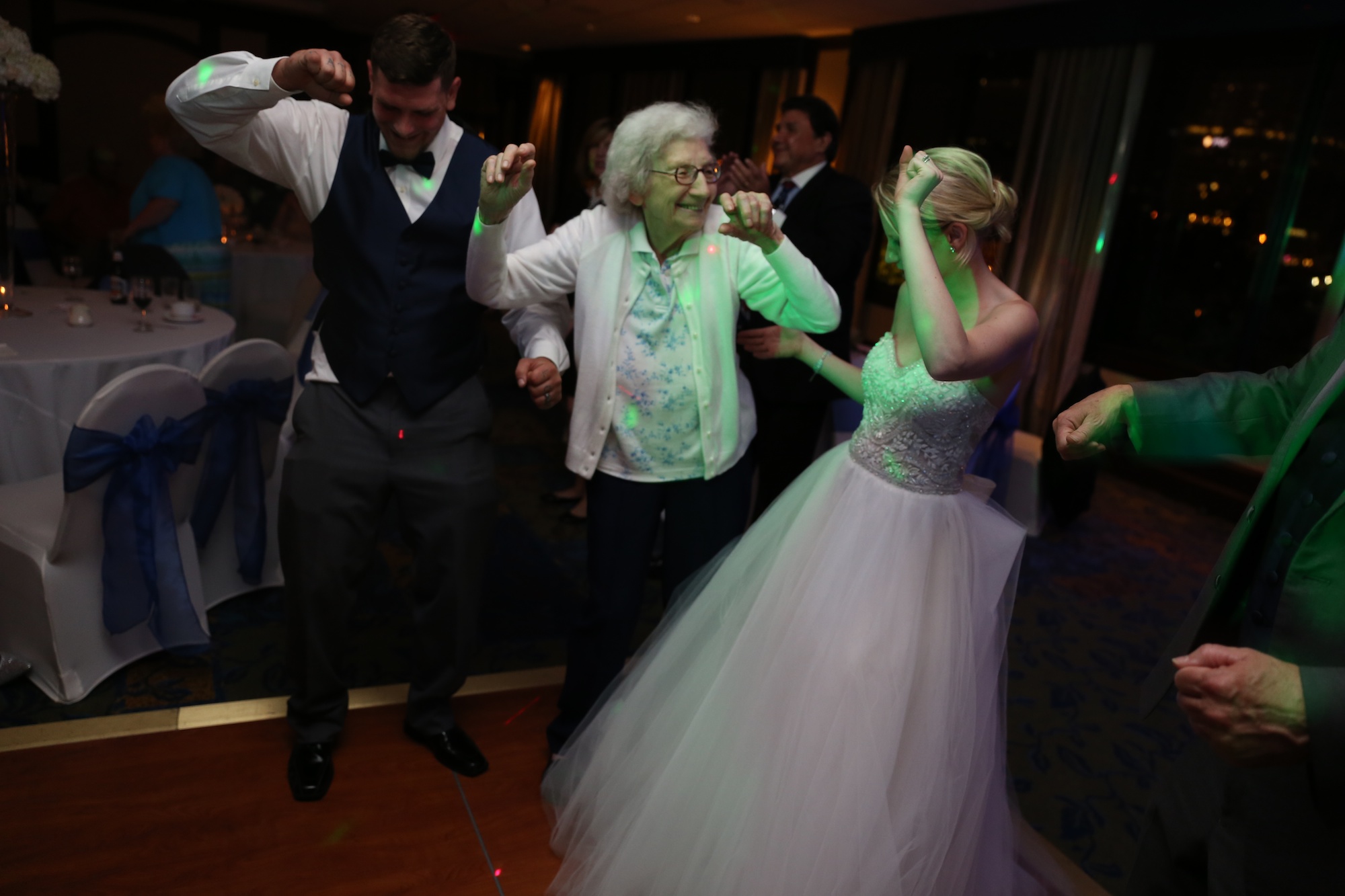 grandma dancing with bride and groom – Ruth E. Hendricks Photography