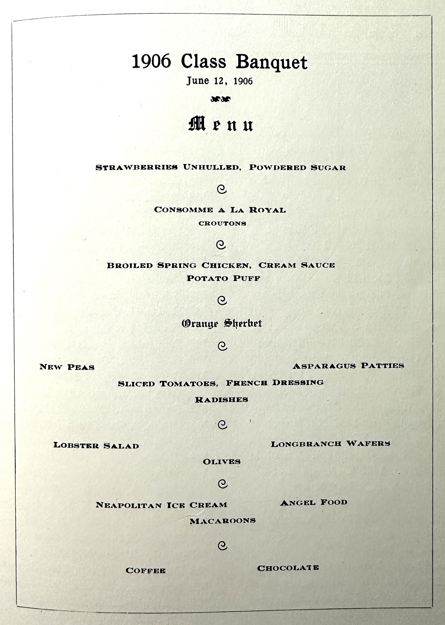 1900’s Menus and Recipes – Ruth E. Hendricks